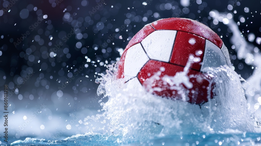Intense water polo match at the Olympic Games, athletes battling for ...