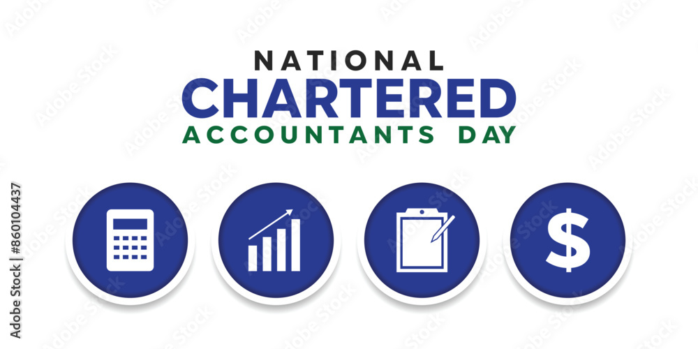 National Chartered Accountants Day. Calculator, diagram, notes and ...