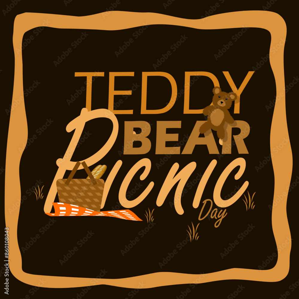 Teddy Bear Picnic Day event banner. Bold text with a teddy bear and ...