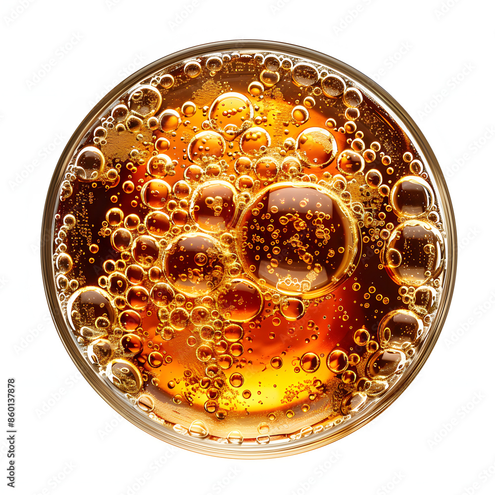highspeed image of carbonated drink bubbles highlighting potential acid reflux trigger. concept ...