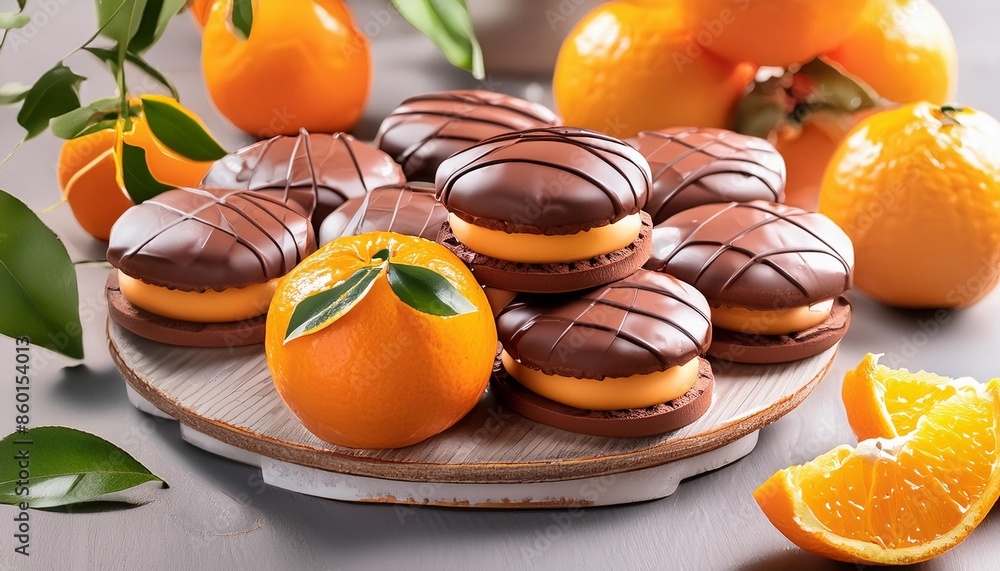 delicious jaffa cakes biscuits with orange fill and chocolate glaze ...