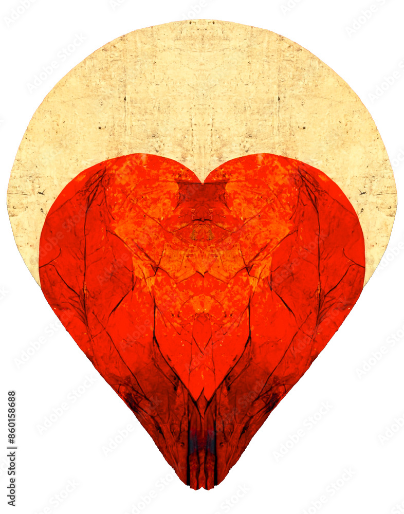 Sublimation PNG Art: Love Moon Heart Shape in Red Color with Moon ...