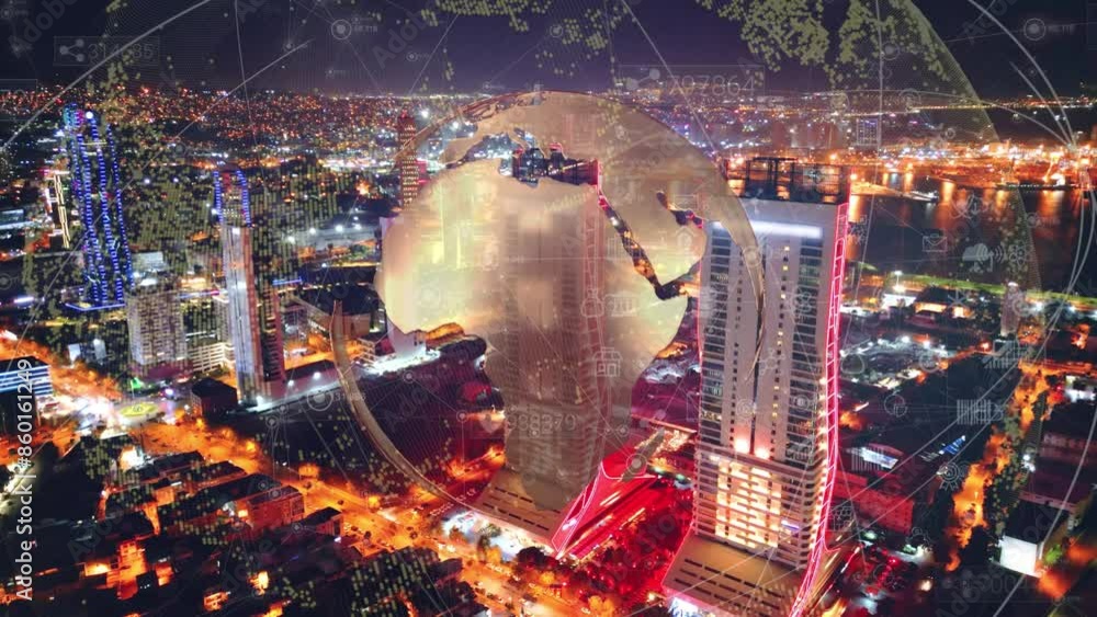 Smart city IOT internet of thing ICT digital technology futuristic ...