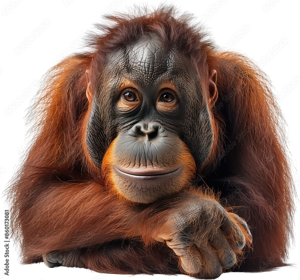 Jaguar breed Bornean Orangutan isolated on white background, Jaguar ...