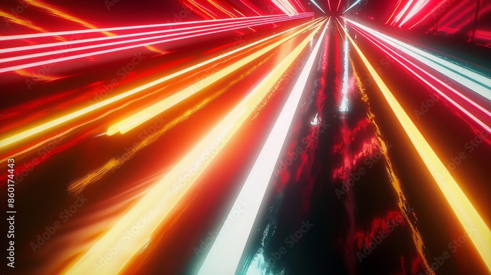 tron style wallpaper background with red, white and yellow streaking ...