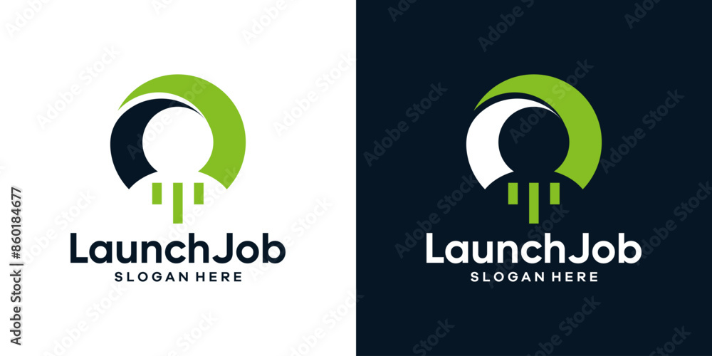 Leader logo design template. People logo with launch design graphic ...