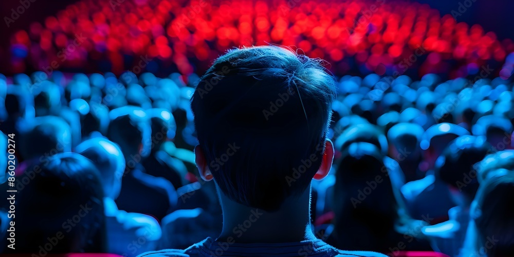 Observing a Speaker on Stage in a Packed Venue. Concept Body Language ...