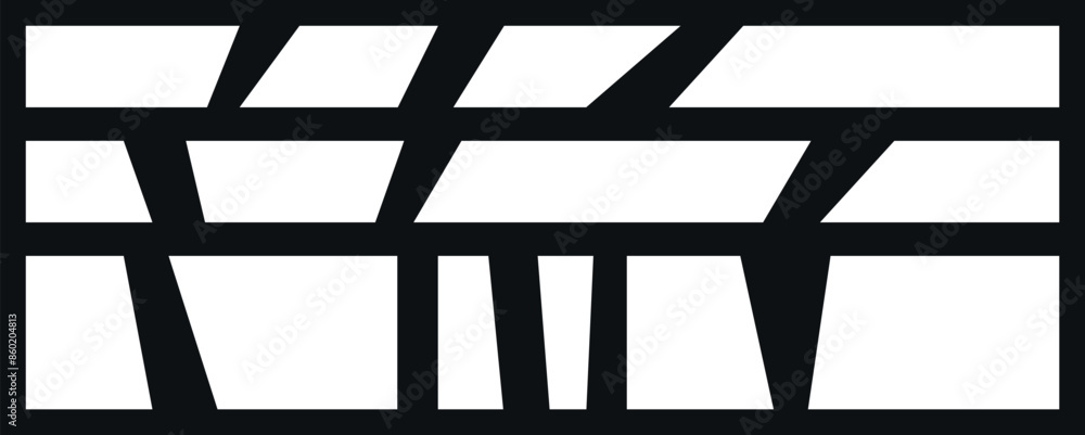 Set of stripes, shapes, rectangles with beveled corners. Photo frame ...