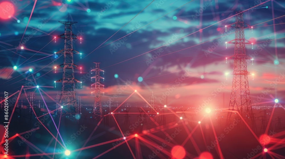 Advanced power grid infrastructure with interconnected sensors and automated distribution ...