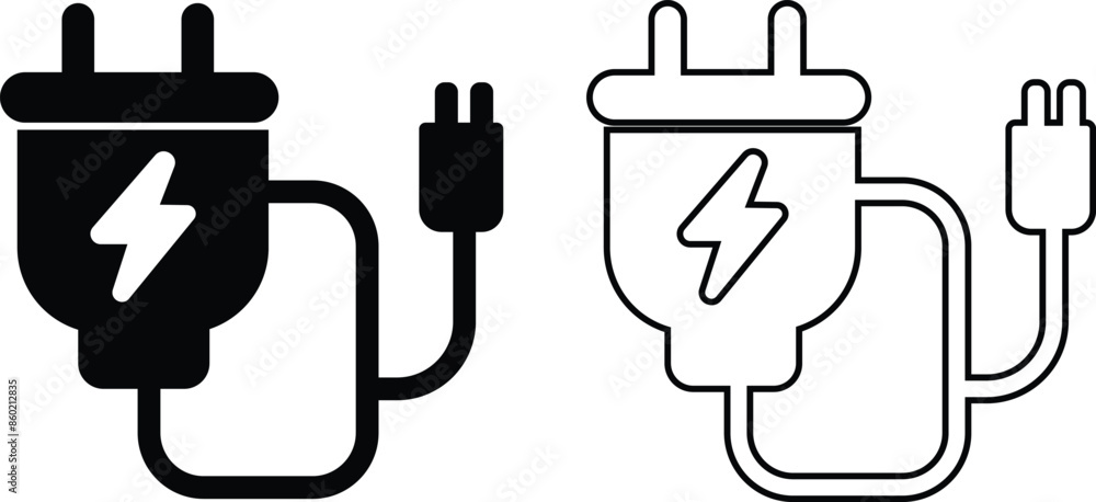 various charges icons flat and line collection isolated on transparent ...