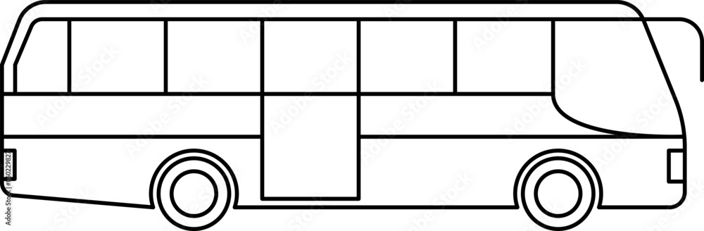 Grafika wektorowa Stock: Bus Thin Line Outline Icon. Transportation ...