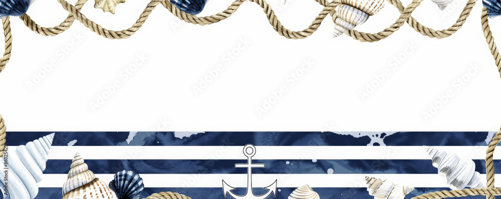 Nautical wedding mockup card background featuring a navy blue and white ...