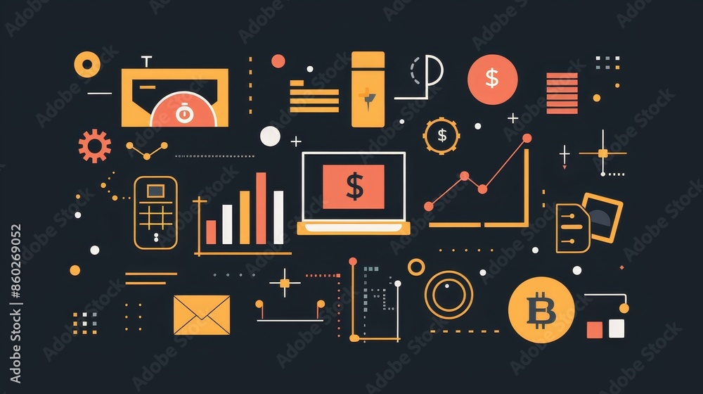 Financial and Business Concept Illustration - A vibrant illustration ...