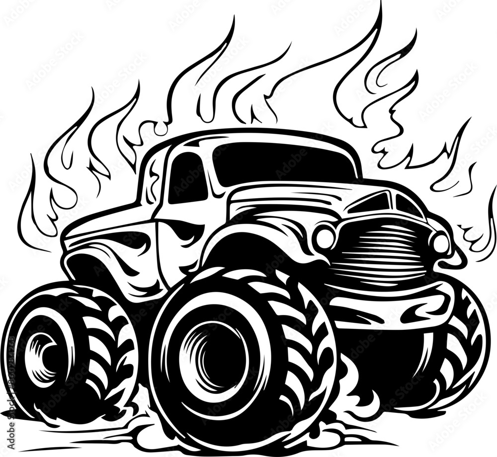 Monstertruck vector transparent background PNG clipart Stock Vector ...