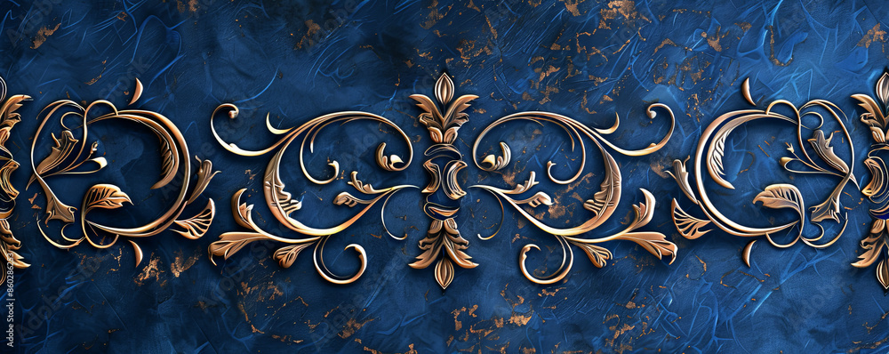 Regal wedding mockup card background with a royal blue texture and ...