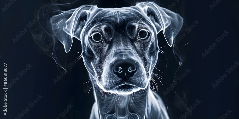 Digital X-Ray Art Abstract Representation of a Complete Dog. Concept ...
