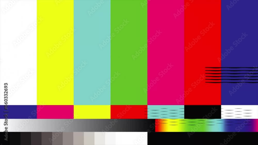 No Signal Old Vintage TV. Static Color Noise Overlay. Glitch Error ...