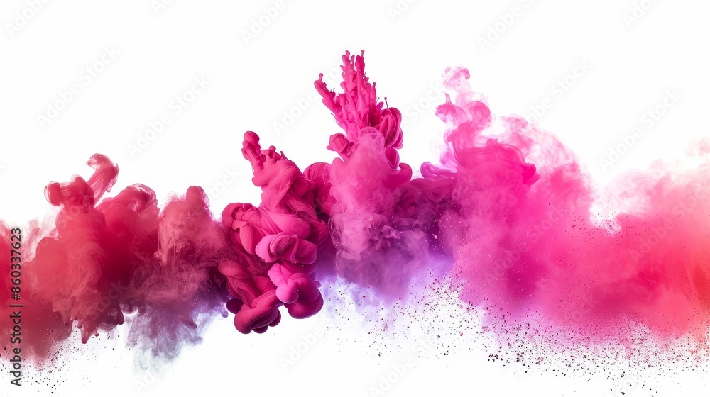 Vivid rainbow smoke paint explosion, ethereal color fume powder splash ...