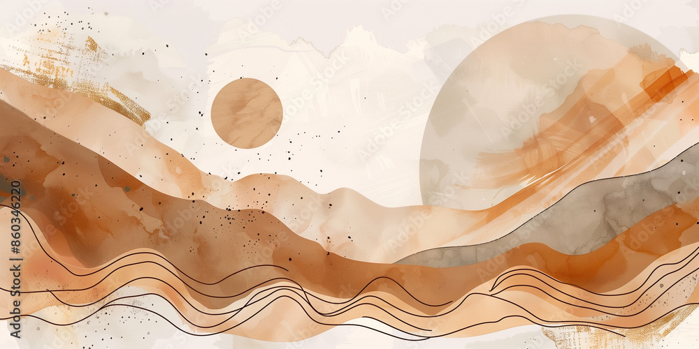 Boho style concept background. Boho decorative poster with empty space ...