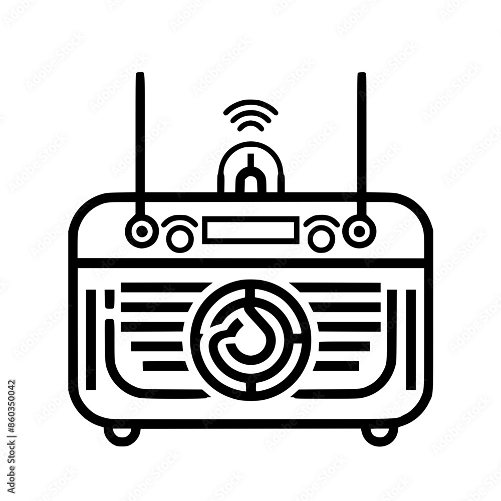 Radio icon, technology icon, communication icon, music icon, broadcast ...