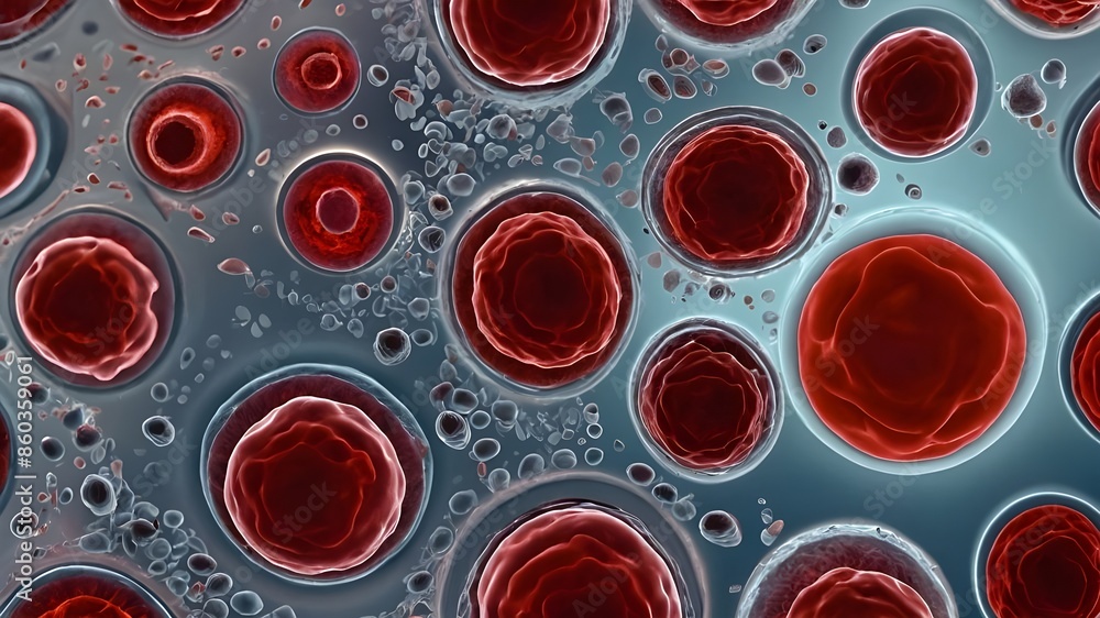 Dynamic 3D Red Blood Cell Flow Background with Vein Motion, Platelet ...