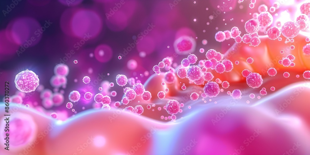 3D animation depicting immune cells battling oral bacteria in the human ...