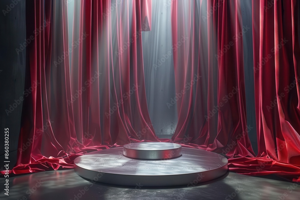 Photo & Art Print triumphant podium reveal sleek silver stage with ...