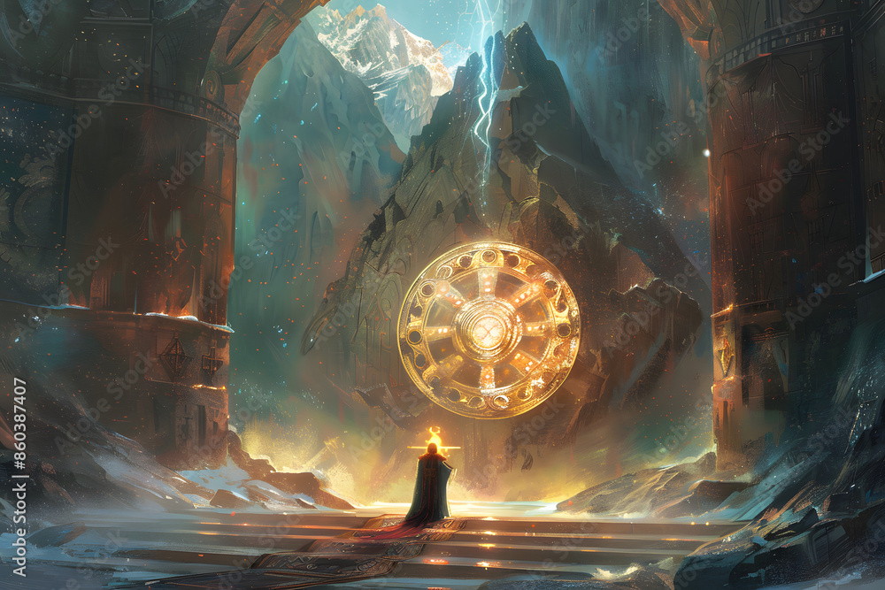 A high-resolution illustration of a dwarf cleric praying to their deity ...