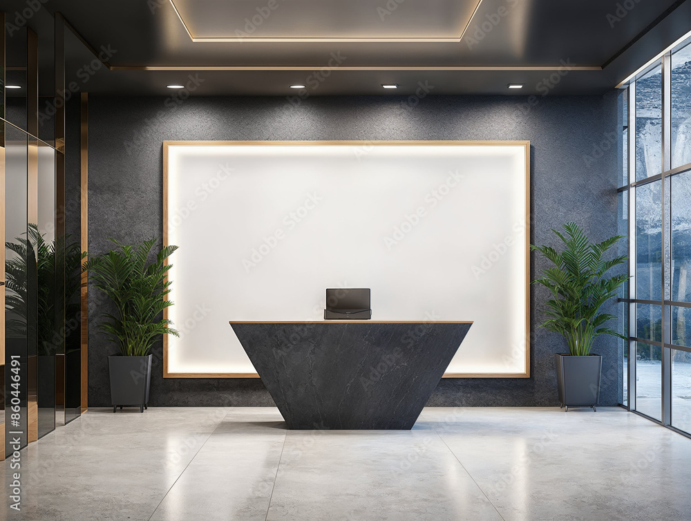 corporate branding identity logo display white blank frame mockup with ...