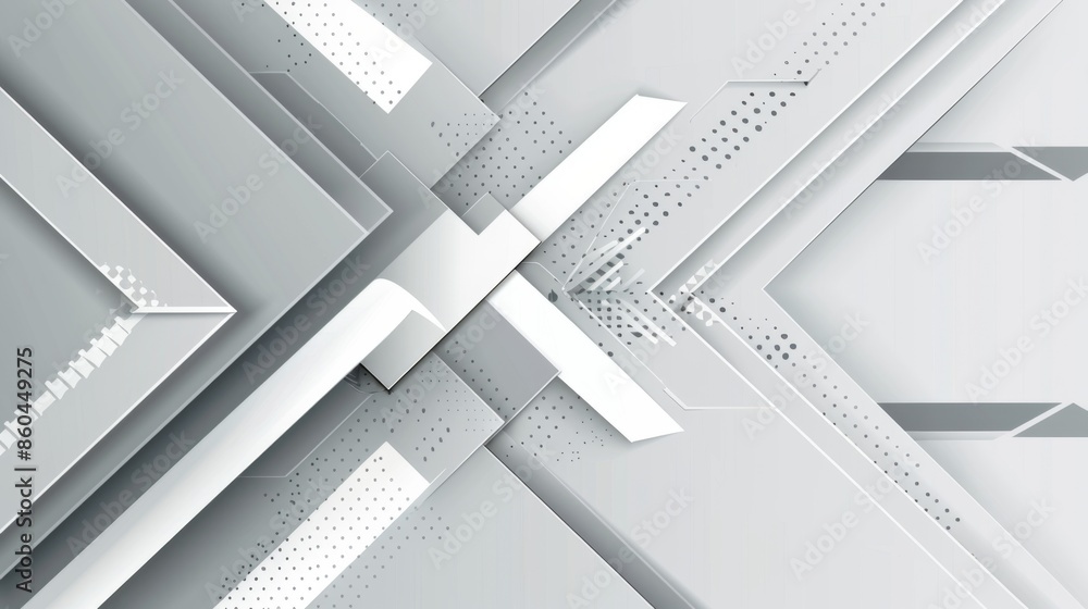 This image features a complex arrangement of layered geometric shapes ...