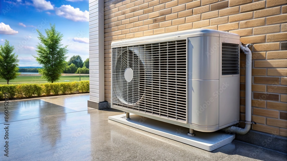 of a modern, sleek air conditioning unit providing cool comfort on a ...