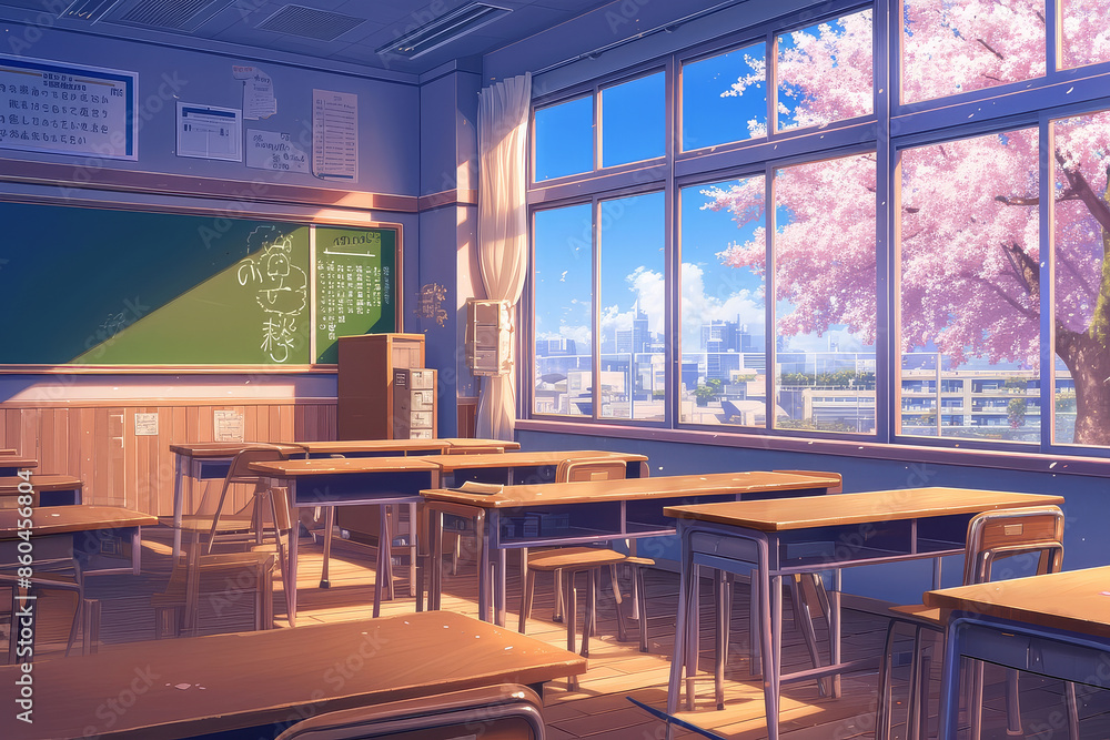 Anime Background School Stock Illustration | Adobe Stock