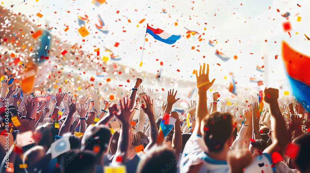 Cheering Crowd, Olympic games 2024 with , Paris 2024, Olympic Games ...