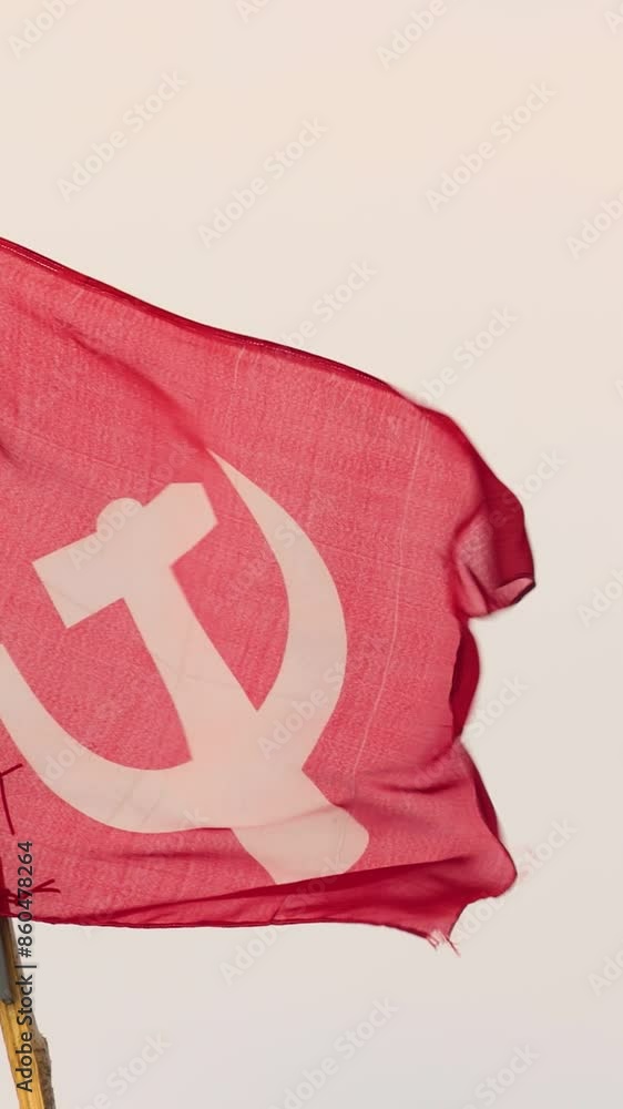 Party flag of the Communist Party of China or USSR or Kerala India flag ...