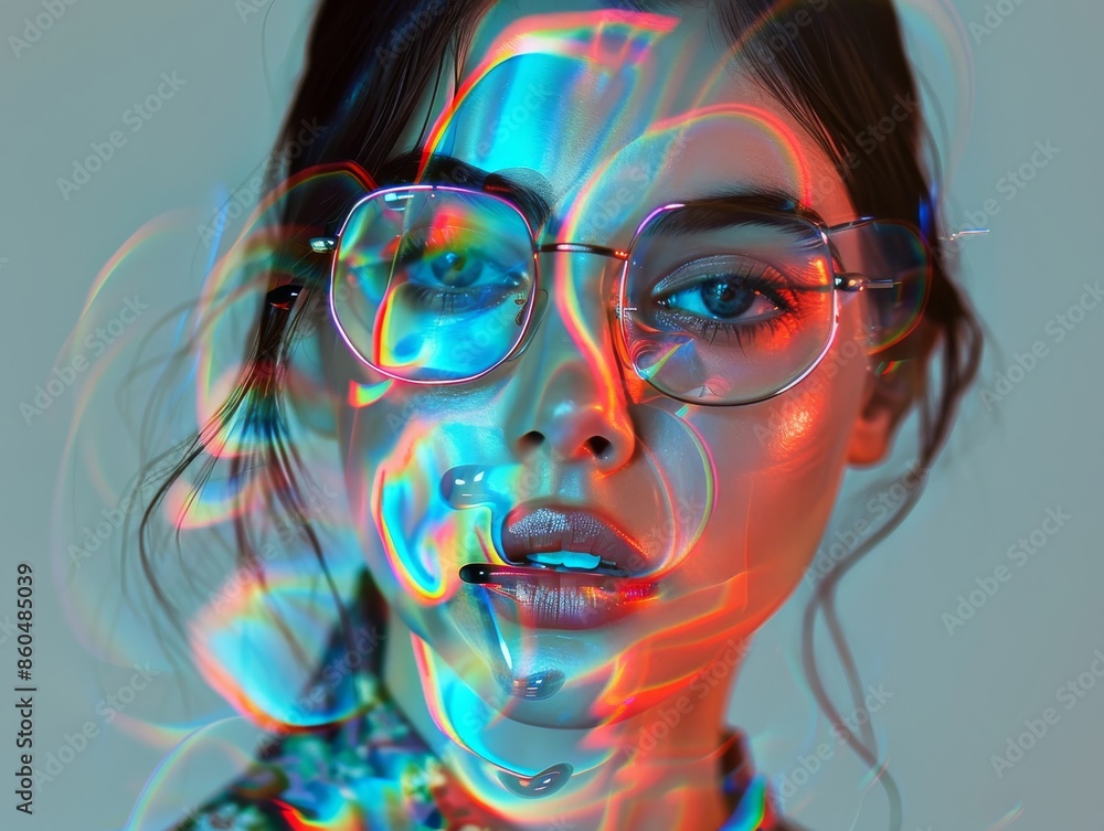 Medium shot of collage art, vhs quality, analog damage filter, dripping ...