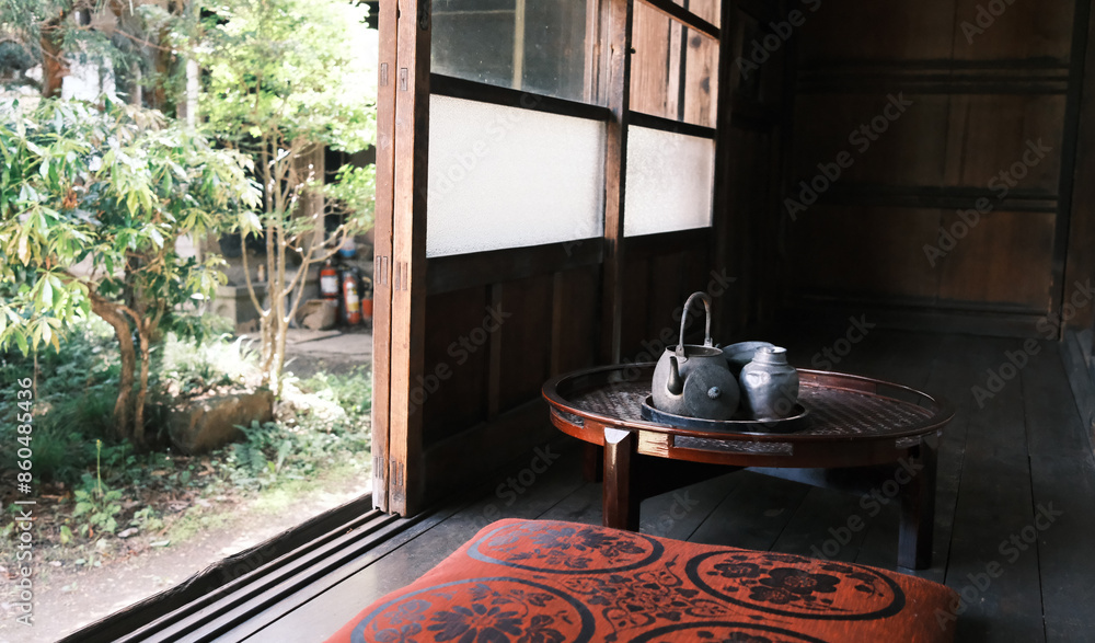 traditional japanese house with the tool of Japanese tea ceremony or ...