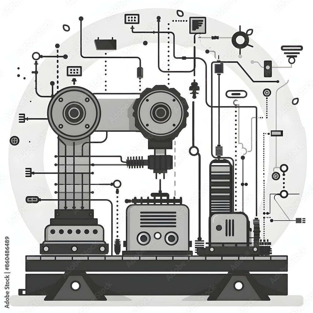 automation and optimization vector icon. operation process optimize ...