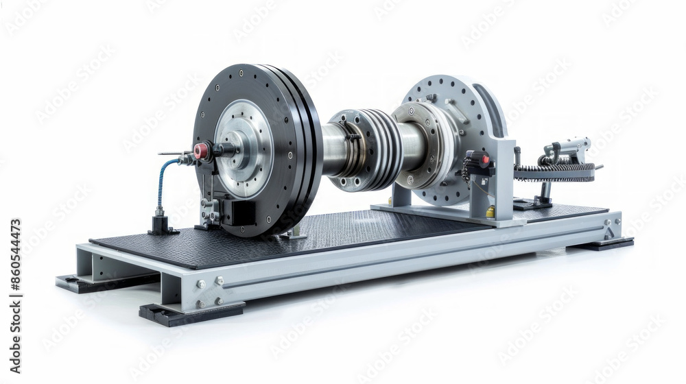 Dynamometers for testing engine power and torque isolated on white ...