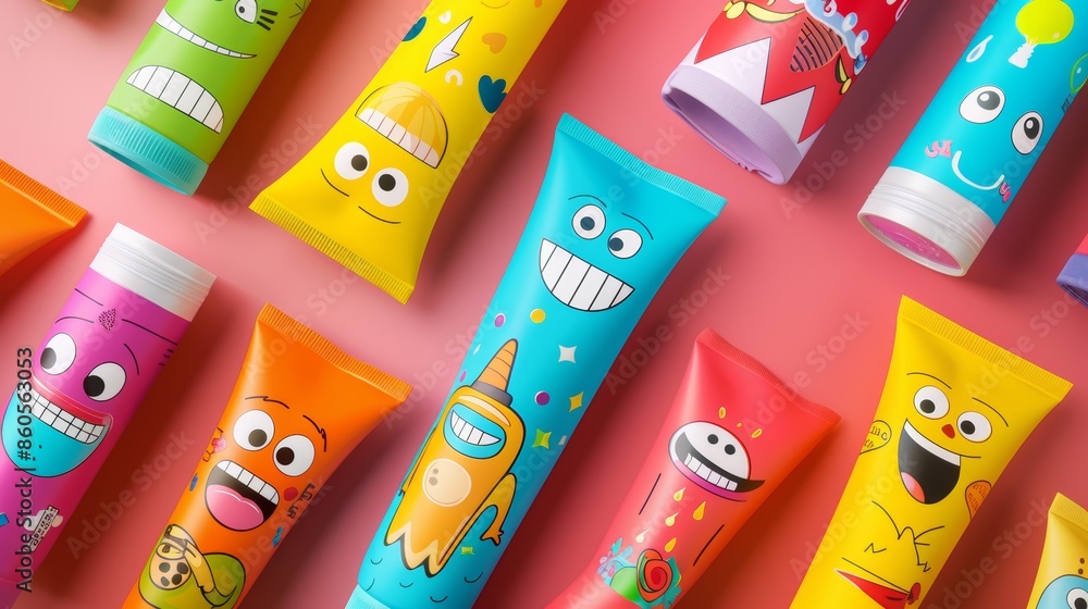 Colorful Cartoon Themed Packaging Design for Children's Toothpaste ...