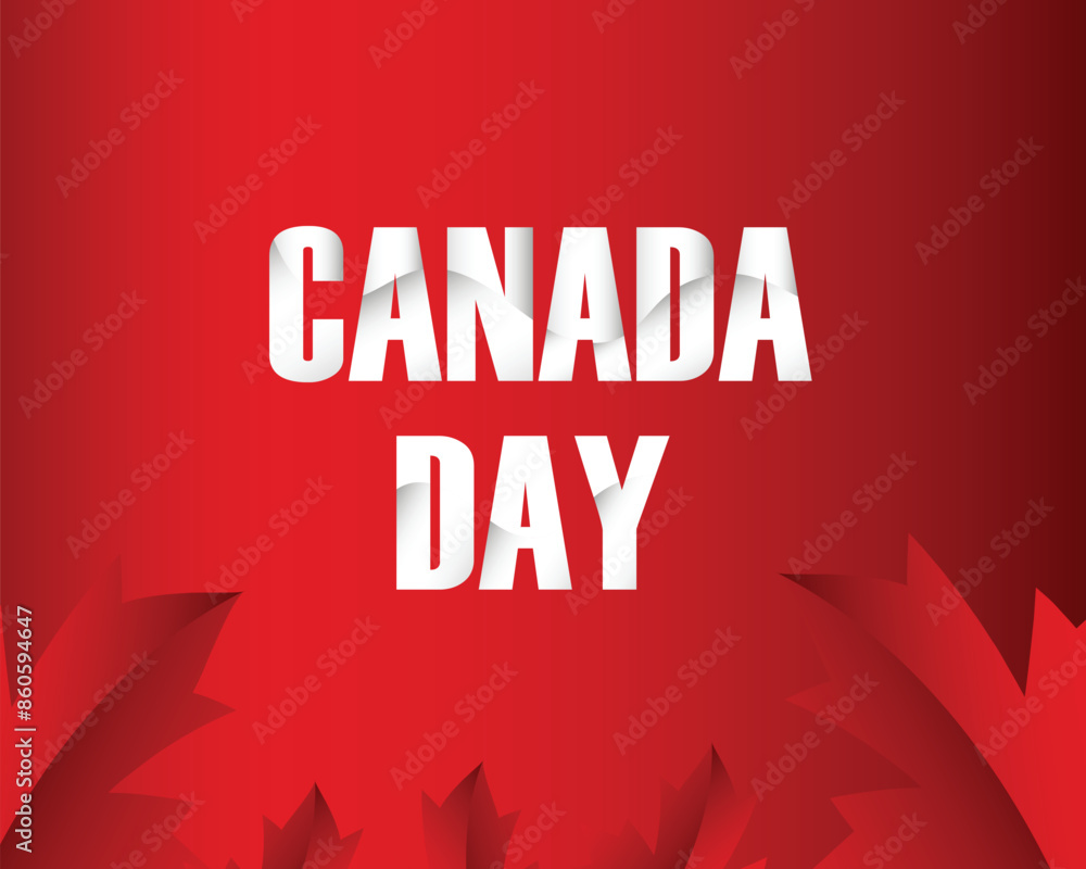 Canada day beautiful banner vector illustration with maple leaf on red ...