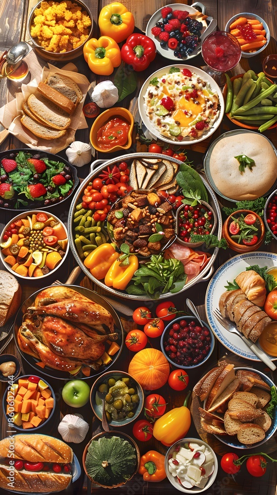 Cultural Diet, Display a diverse Juneteenth feast with foods from ...