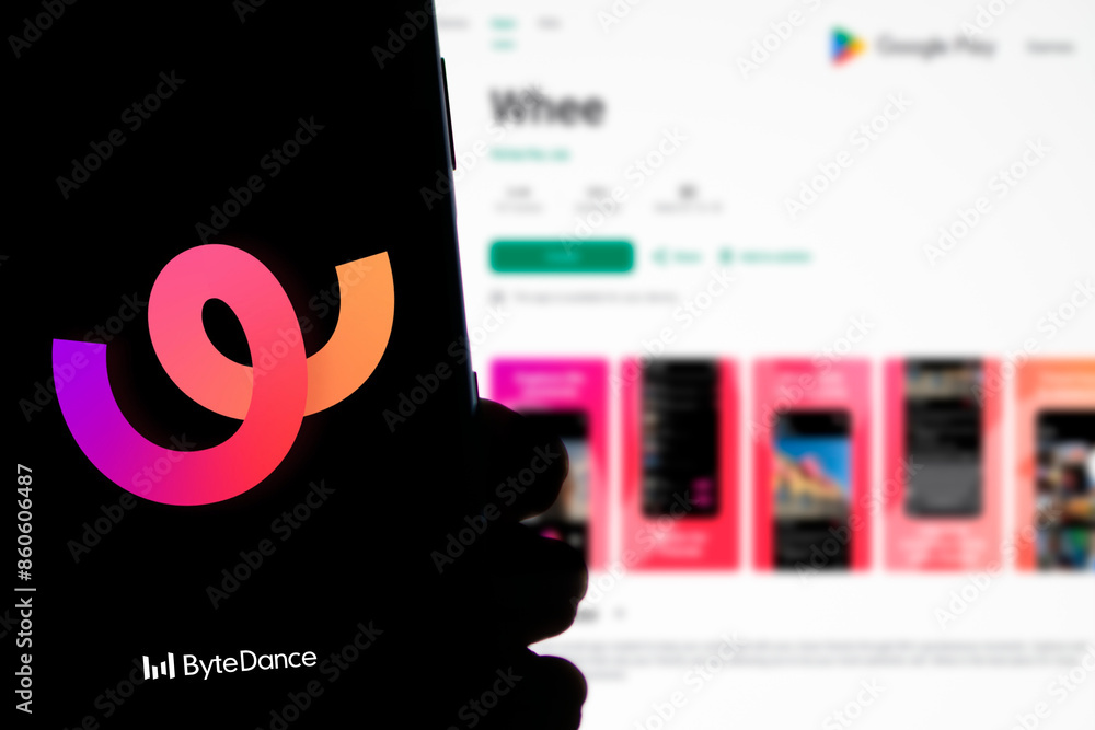 Dhaka, Bangladesh- 23 June 2024: Whee logo is displayed on smartphone ...