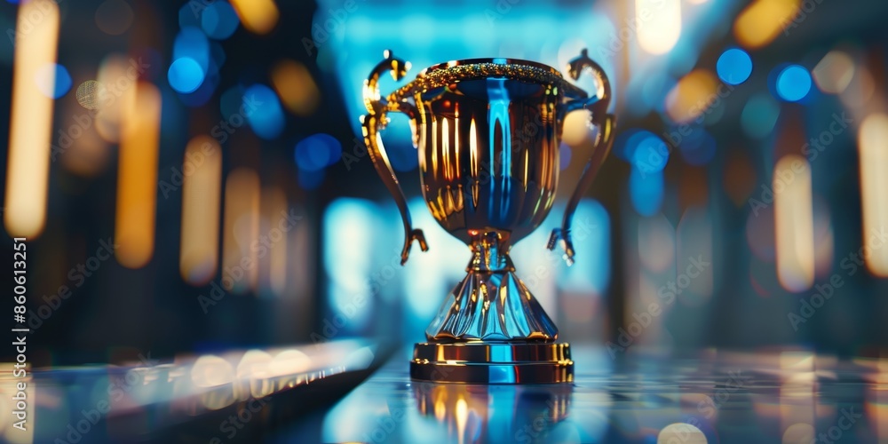 Foto de Corporate Excellence Trophy, golden trophy awarded to a top ...