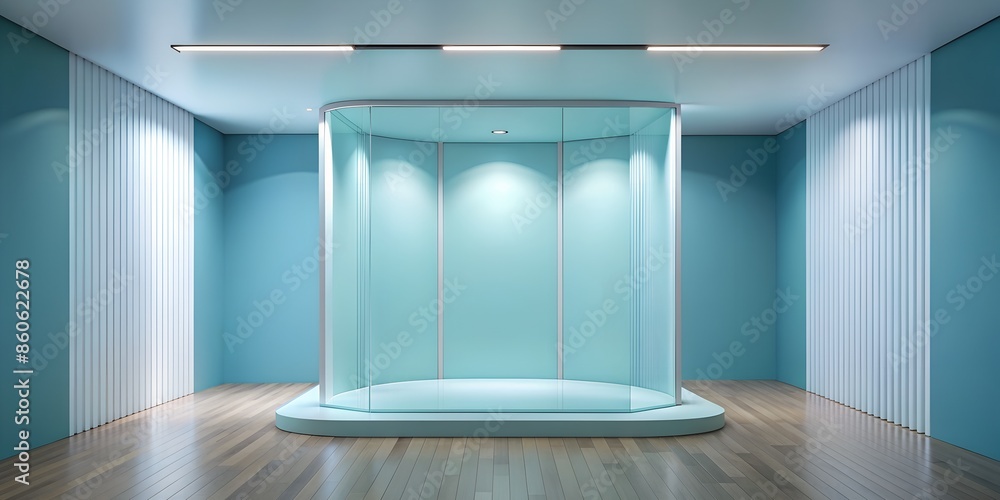 blank stand interior design, empty room for show case background, 3D ...