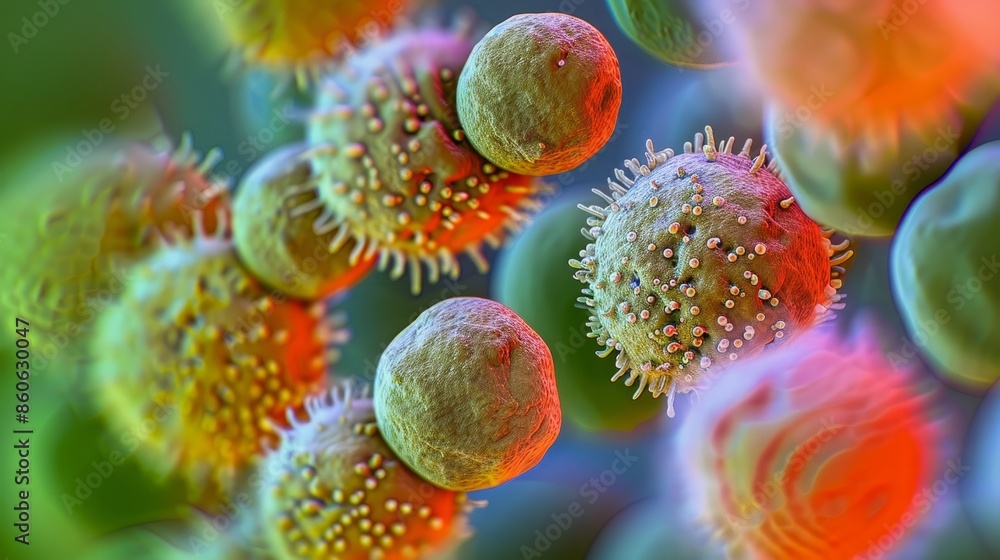 Microscopic view of Micrococcus bacteria Stock Illustration | Adobe Stock