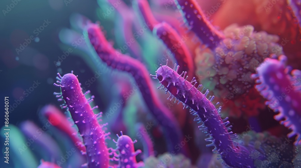 Microscopic view of Treponema bacteria causing syphilis Stock ...