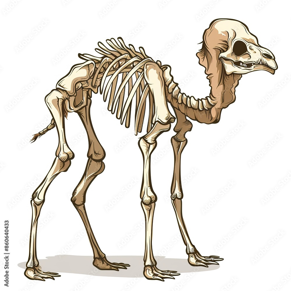 Camel skeleton cartoon isolated whitebackground Stock Illustration ...