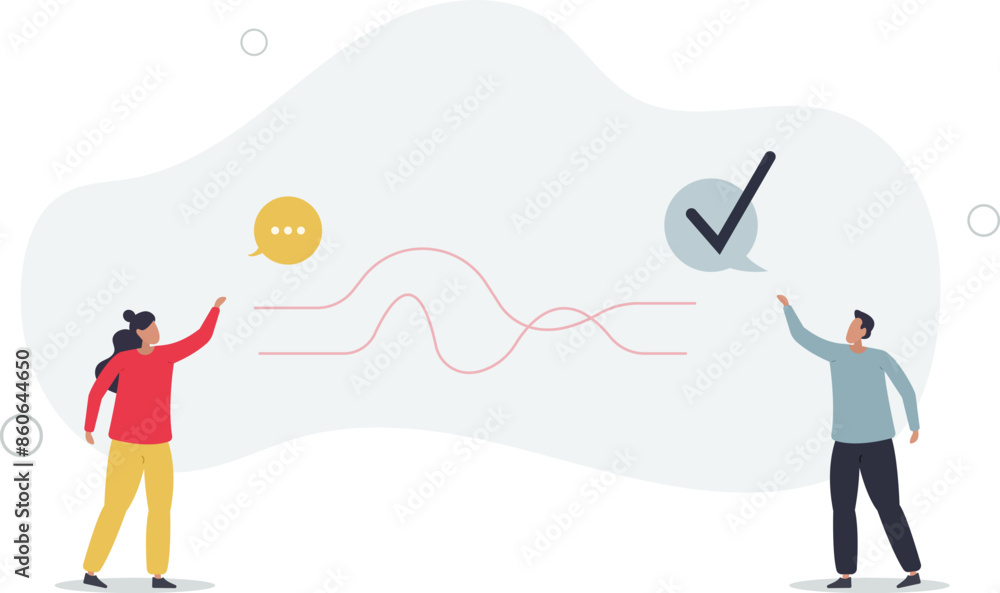 Active listening and speech hearing communication skills. Couple ...