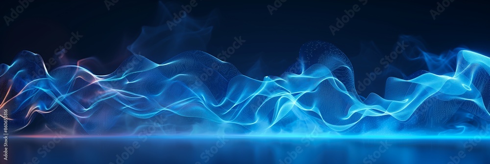 closeup blue fire smoke coming out diagrams sound wave waveforms top ...