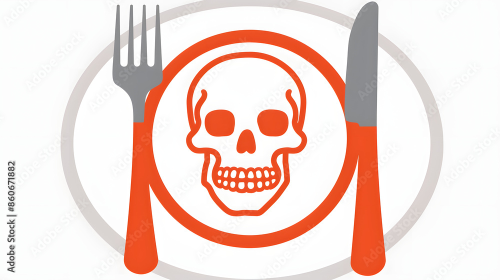 ภาพประกอบสต็อก contaminated food concept and tainted meal poisoning ...